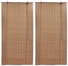 Zatemňovací rolety z bambusu 2 ks 100 x 160 cm hnědé - Default Title