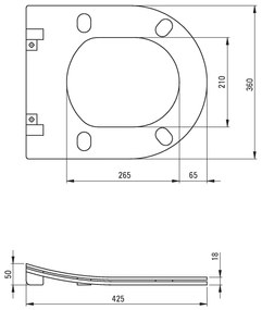 Deante Peonia Zero, závěsná WC mísa RimFree 51 x 36 cm + toaletní sedátko s pomalým zavíráním, bílá, CDED6ZPW