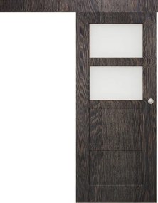 posuvné interiérové dveře na stěnu vasco doors PORTO model 3 Průchozí rozměr: 70 x 197 cm, Orientace dveří: Levé dveře, Dekor: Dub kartáčovaný