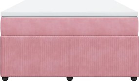 Box spring postel s matrací růžová 160x200 cm samet 3285655