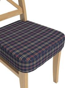 Sedák na židli IKEA Ingolf barva tmavě modrá látka vzorované