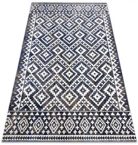 Moderný koberec MUNDO E0561 diamanty, cikcak 3D outdoor modrý / béžová velikost 180x270 cm | krásné koberce cz
