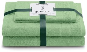Sada 3 ks ručníků RUBRUM klasický styl světle zelená