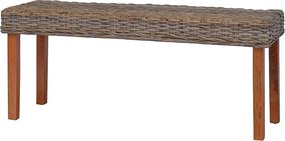 Lavice 110 cm přírodní kubu ratan a masivní mahagon 285791