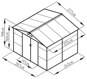 Zahradní domek G21 GAH 706 - 277 x 255 cm, antracitový