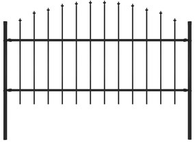 vidaXL Marketos Zahradní plot Woerden s kopím nahoře ocelový 170 x 125 cm černý