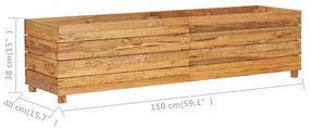 Vyvýšený záhon 150x40x38 cm recyklované teakové dřevo a ocel - Default Title