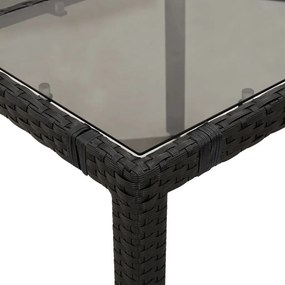 3dílný bistro set s poduškami černý polyratan 3276691