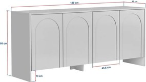 Bílá komoda 180x80x45 cm Arlen – Kalune Design