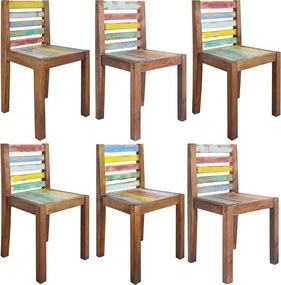 vidaXL Jídelní židle 6 ks masivní recyklované dřevo [3082891]