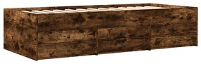 Válenda se zásuvkami kouřový dub 100 x 200 cm kompozitní dřevo