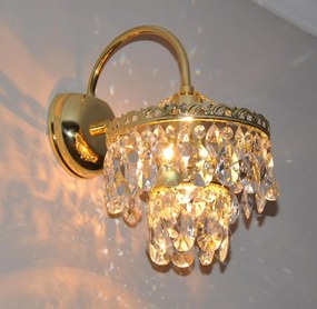 1 Arm crystal wall light with metal arm &amp; cut crystal almonds