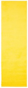 Běhoun Shaggy DELHI 7388A Jednobarevný žlutý Šíře: 100 cm