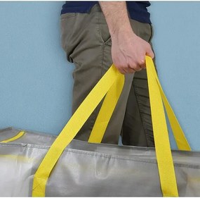 Domo Living Pevný úložný vak na zip 120 l JOTTA DOMO, 45 x 90 x 30 cm,  šedo-žlutý