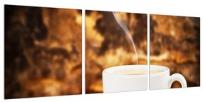 Obraz šálku kávy  (90x30 cm)