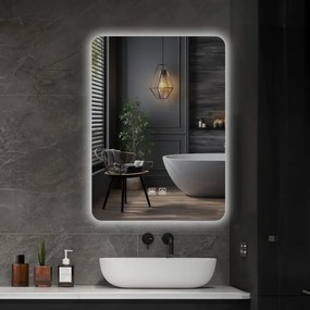 IREDA Koupelnové zrcadlo s LED osvětlením, 80 x 60 cm DF95772