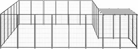 Psí kotec černý 12,1 m² ocel 3082213