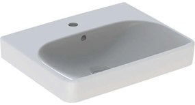 Geberit Smyle Square - Umyvadlo 55x44 cm, s přepadem, otvor pro baterii, bílá 500.259.01.1