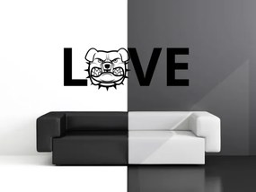Samolepka Love pes hlava