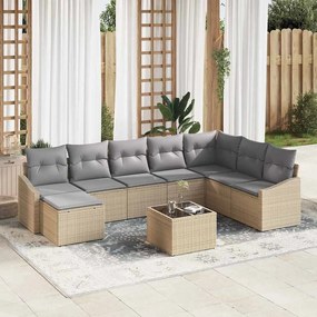 Set pohovek 9 ks Béžová polyratan 3346850