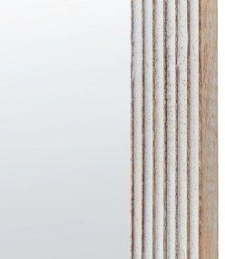 Nástěnné dřevěné zrcadlo 65 x 107 cm bílé CHANDON Beliani