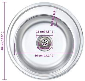 vidaXL Marketos Kuchyňský dřez se sítkem a sifonem nerezová ocel