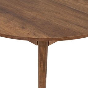Kulatý rozkládací jídelní stůl s přídavnou deskou v dekoru ořechu ø 100 cm Viona – Kalune Design