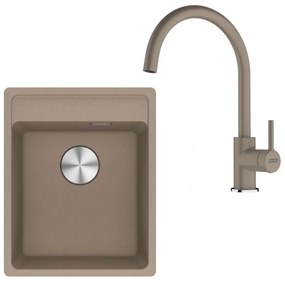 Franke - Kuchyňský set G273KA, fragranitový dřez MRG 610-37 RTL a baterie FC 6018.424, kašmír 114.0700.781