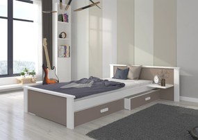 ADRK Furniture Postel s matrací ALDEX SHELF 180x80 CH-Alde-Sh-W+T-190+M-E1957