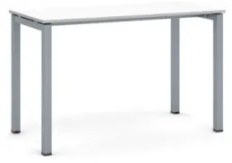 Stůl PRIMO SQUARE se šedostříbrnou podnoží 1200 x 600 x 750 mm, bílá