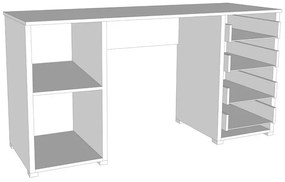 Psací stůl s dvířky a zásuvkami Randy - dub sonoma