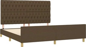 Rám postele bez matrace tmavě hnědý 180 x 200 cm textil 3125319