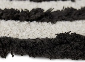 Béžovo-černá kulatá bavlněná koupelnová předložka Bath mat - Ø 120 cm