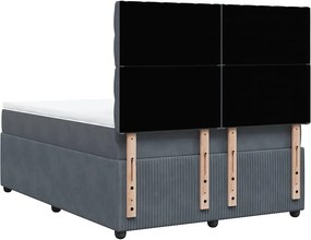 Box spring postel s matrací tmavě šedá 140x200 cm samet 3292365