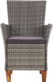 vidaXL Zahradní židle s poduškami 2 ks polyratan šedé [46003]