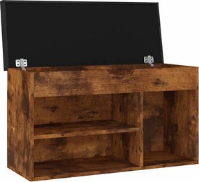 Lavice s botníkem a poduškou kouřový dub 80x30x47 cm kompozit 326767