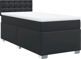 Box spring postel s matrací černá 100x200 cm umělá kůže 3288408