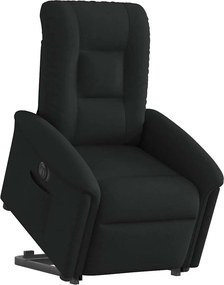Elektrické zvedací polohovací křeslo černé textil 3303276