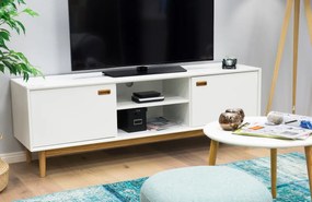 Bílý lakovaný TV stolek Tenzo Svea 170 x 44 cm