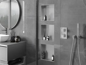 Mexen X-Wall-NR nástěnná polička bez lemu 30 x 30 cm, inox - 1911303010