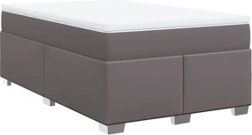 Box spring postel s matrací šedá 120x190 cm umělá kůže 3285203