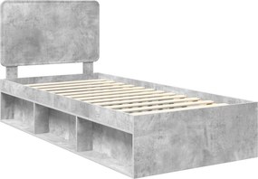 Rám postele s čelo Beton 90 x 200 cm Masivní borové dřevo 3412536