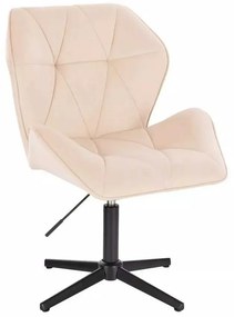 LuxuryForm DESIGN Otočná židle MILANO MAX VELUR na černém kříži - krémová