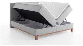 Světle šedá boxspring postel s úložným prostorem 180x200 cm Catania - Meise Möbel