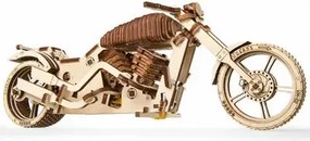 Ugears 3D dřevěné mechanické puzzle VM-02 Motorka (chopper) / od 14 le