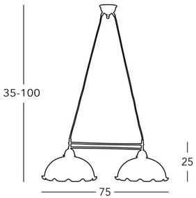 Kolarz 731.82.26 - Lustr na lanku NONNA 2xE27/75W/230V zelená