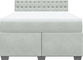 Box spring postel s matrací světle šedá 140x190 cm samet 3288618
