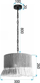 Toolight Toolight, stropní svítidlo 30cm, 1xE27, APP1736-1CP, černá-hnědá, OSW-05122