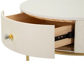 Designový toaletní stolek s taburetkou Pembroke II krémový