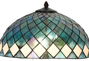 Stolní lampa Tiffany Sequin modrá v art deco stylu – 40x61 cm